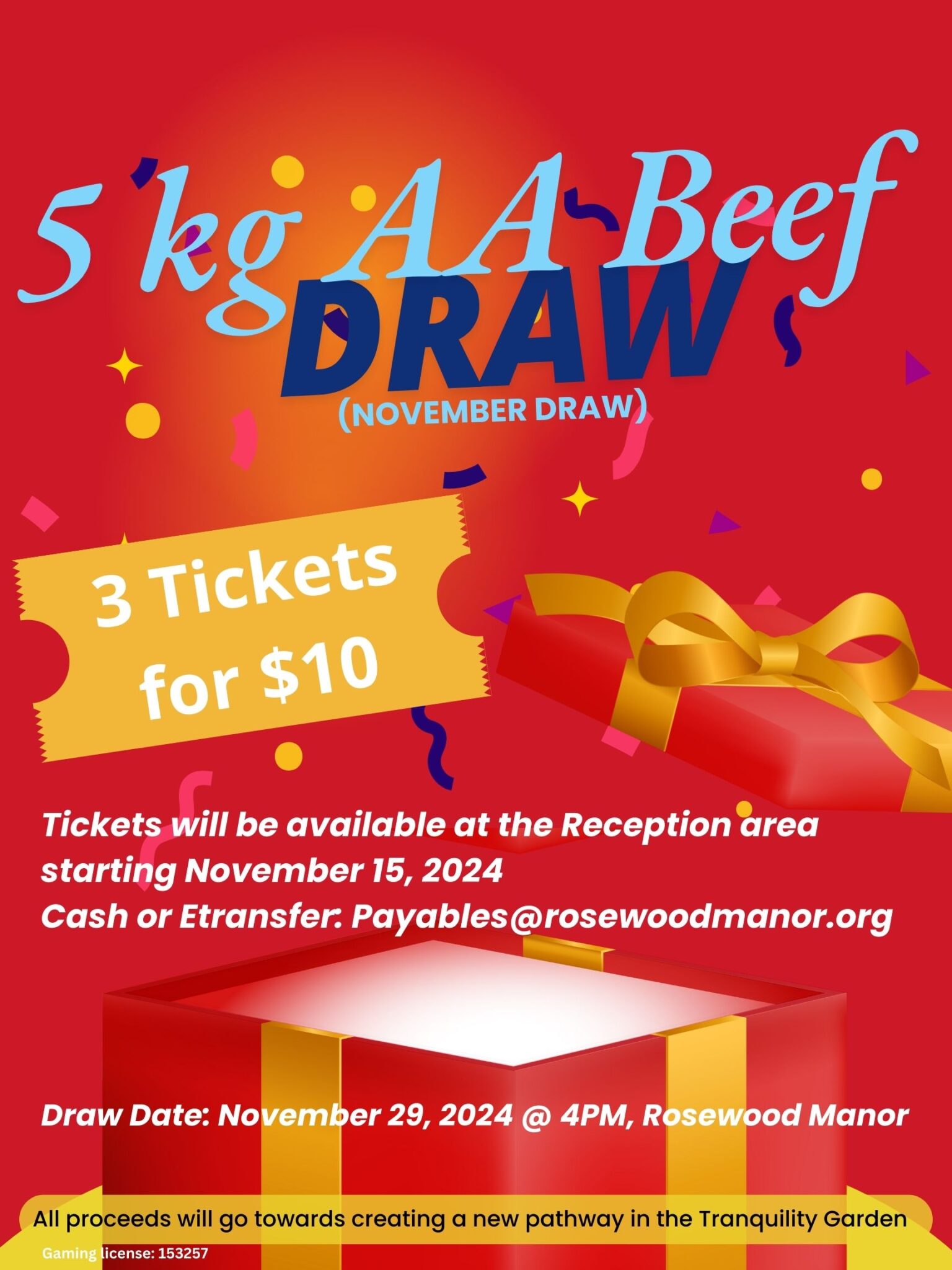 5 Kg AA Beef Draw on November 29, 2024 - Rosewood Manor